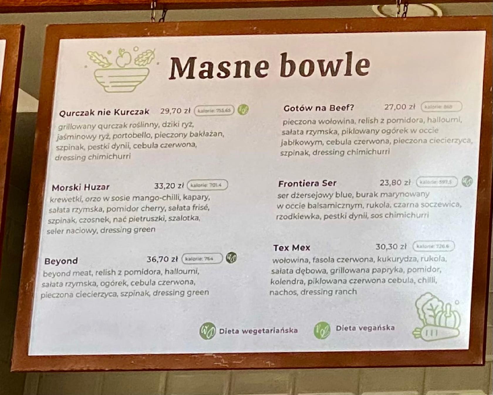 Menu at Masna Micha Restauracja Gdańsk restaurant, Gdańsk