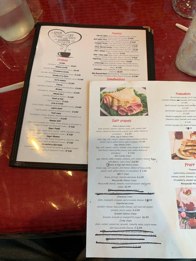 Carta del postres Nuestra Passion Coffee Shop, Butler