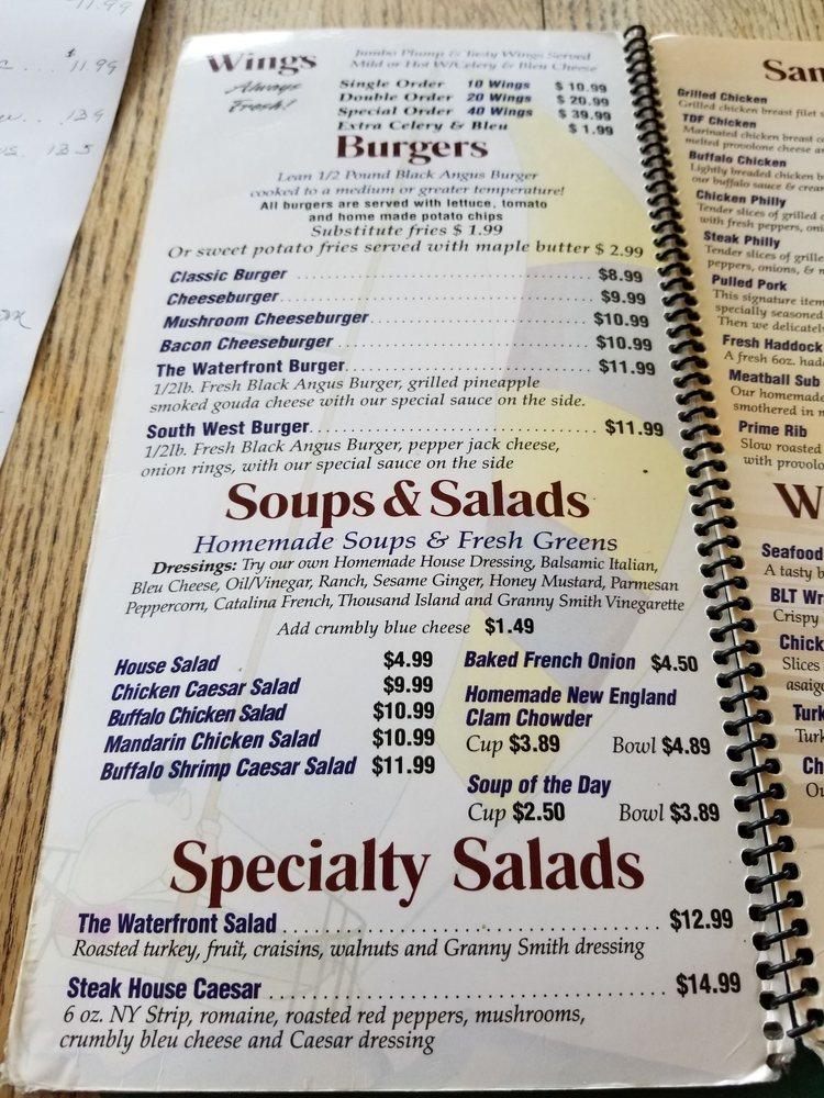 Menu at Waterfront Tavern pub & bar, Brewerton, 6 US-11