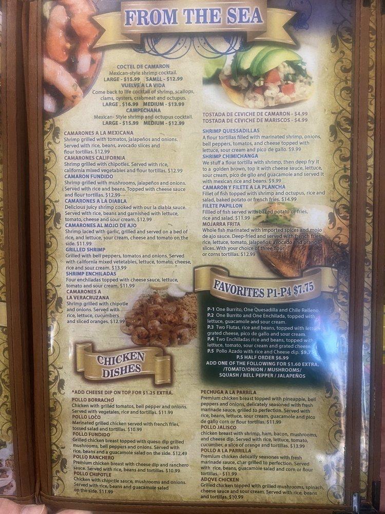Menu at El Nopal Mexican Restaurant, Oakland, US-64