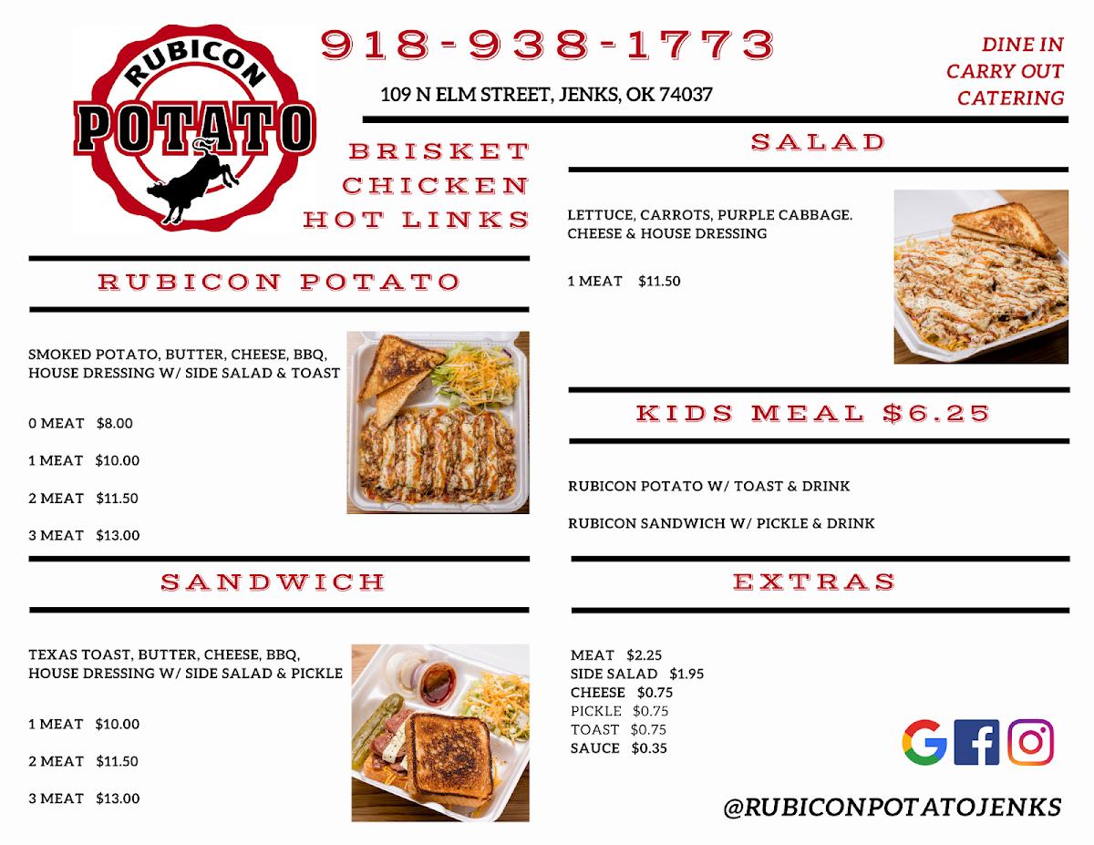 Menu at RUBICON POTATO JENKS BBQ, Jenks
