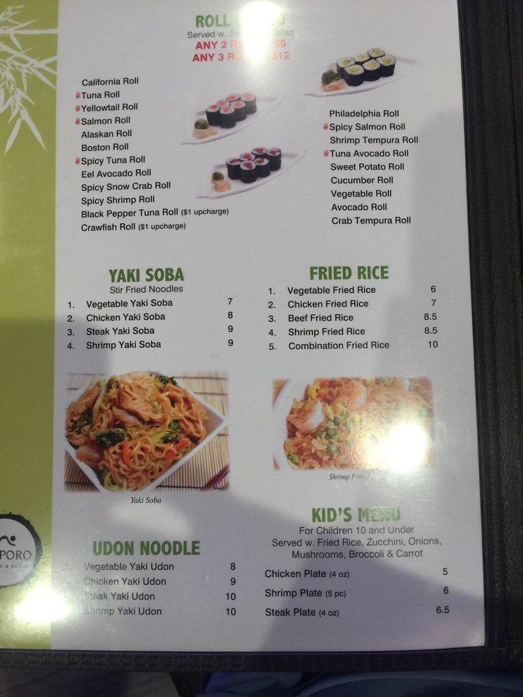 Menu at Sapporo Sushi Steakhouse of Mayfield, Mayfield