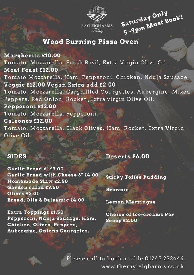 Menu at The Rayleigh Arms pub & bar, Terling