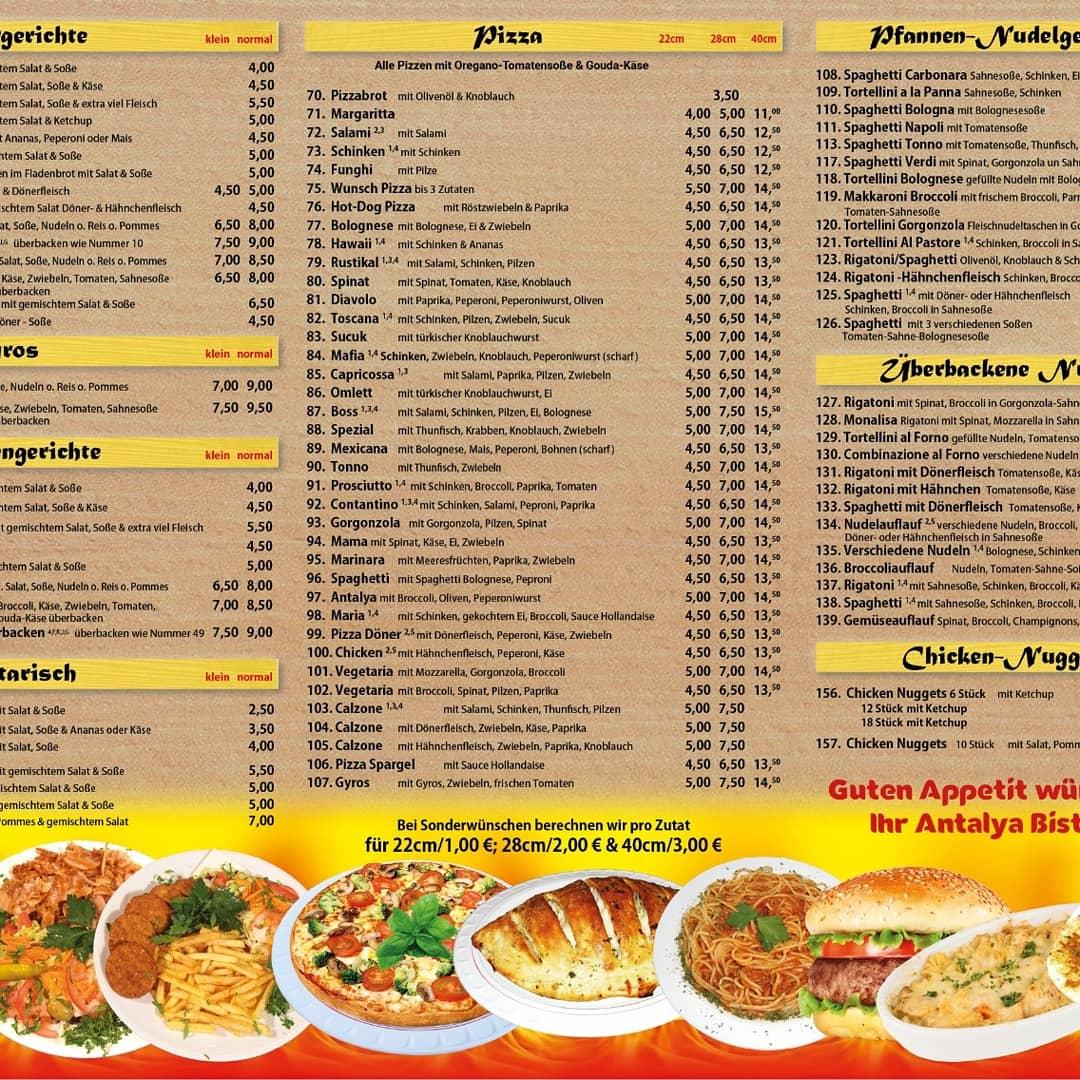 Speisekarte von Antalya restaurant, Halberstadt