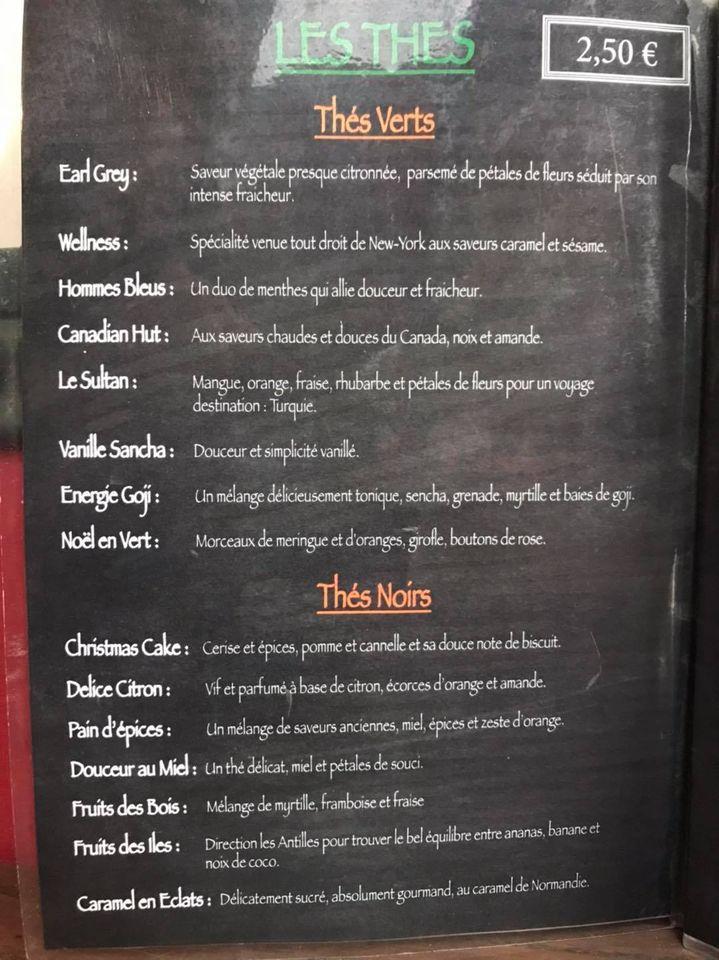 Menu au Social Perk pub et bar, Rouen