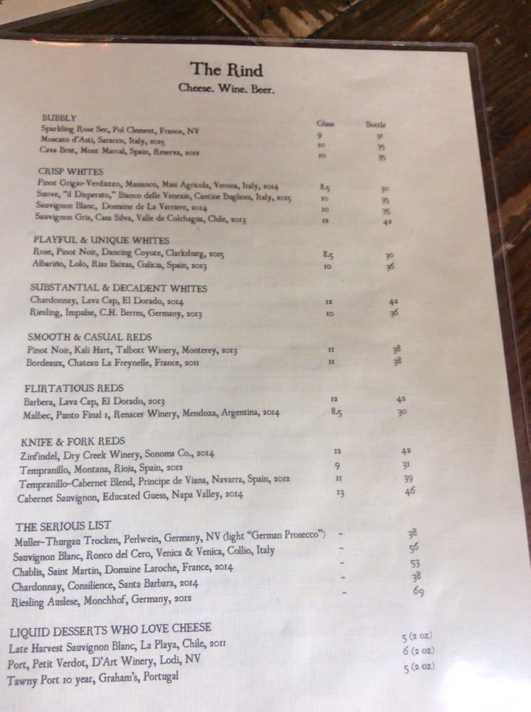 Menu at The Rind pub & bar, Sacramento, L St #40