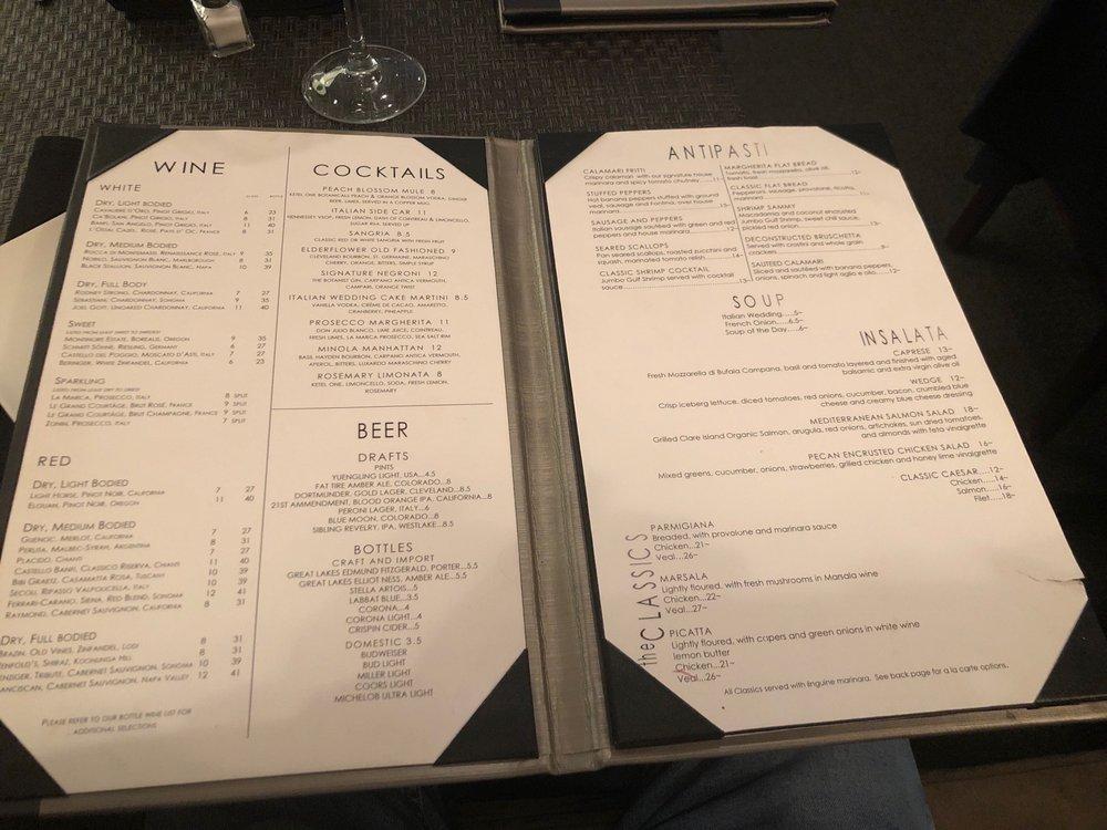 Menu at Corleone's Ristorante & Bar, Cleveland