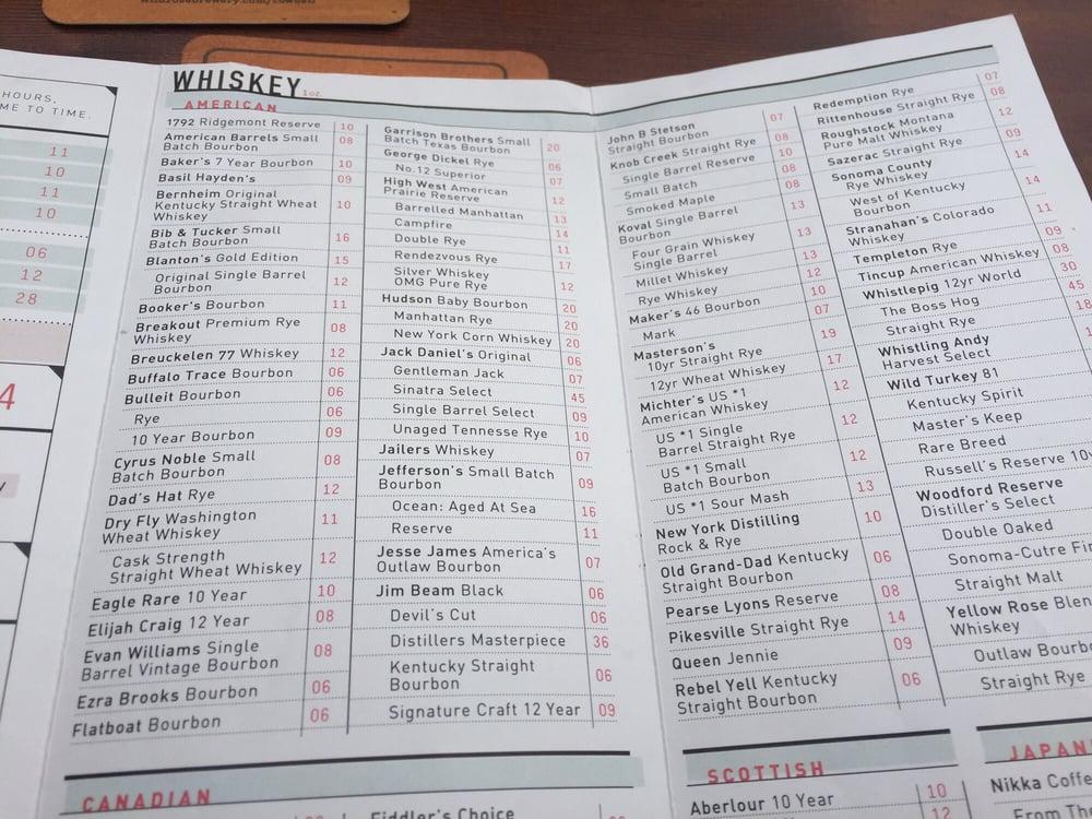 Menu at Hayden Block Smoke & Whiskey pub & bar, Calgary