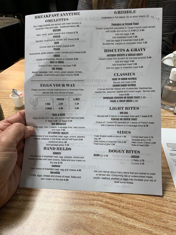 Menu at Jamie's Place restaurant, Swartz Creek