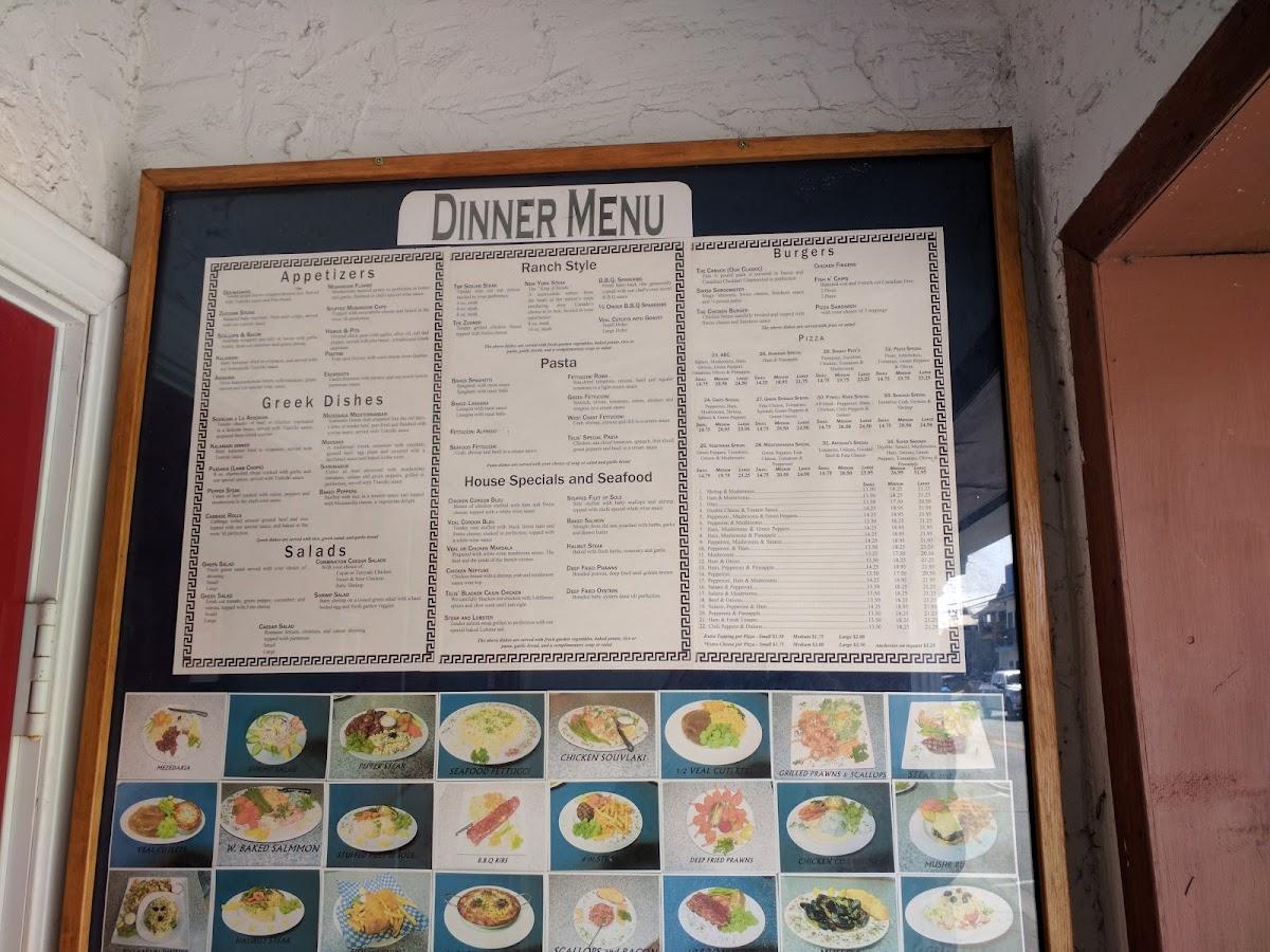 Menu at Snickers Restaurant, Powell River