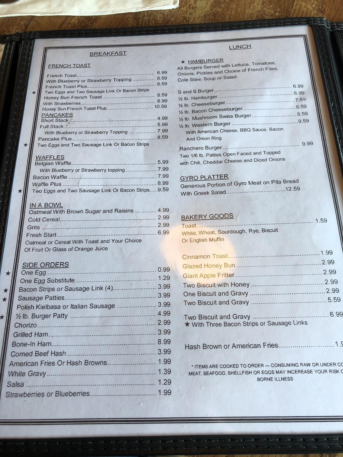 Menu at Genie G's Family Restaurant, Phoenix