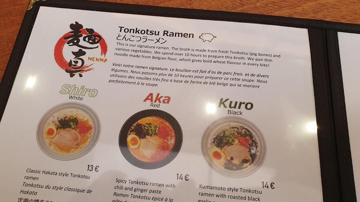 Speisekarte von MENMA 麺真 Place Jourdan, Etterbeek