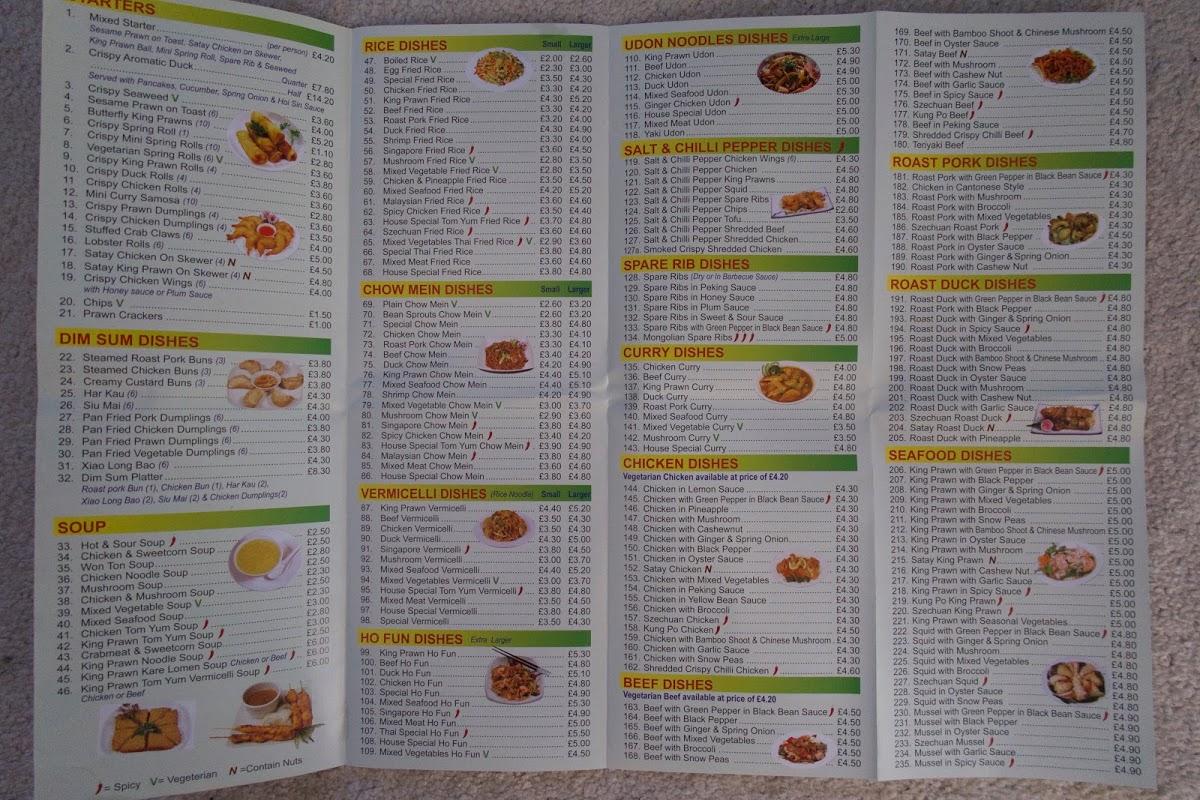 Menu at Jun Tai restaurant, London