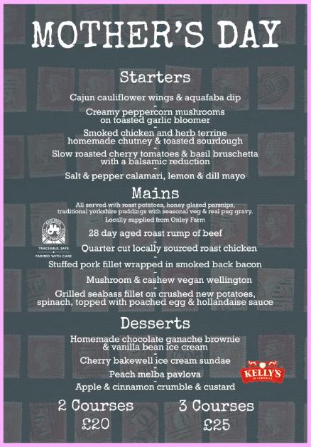 Menu at The Black Pug pub & bar, Warwick