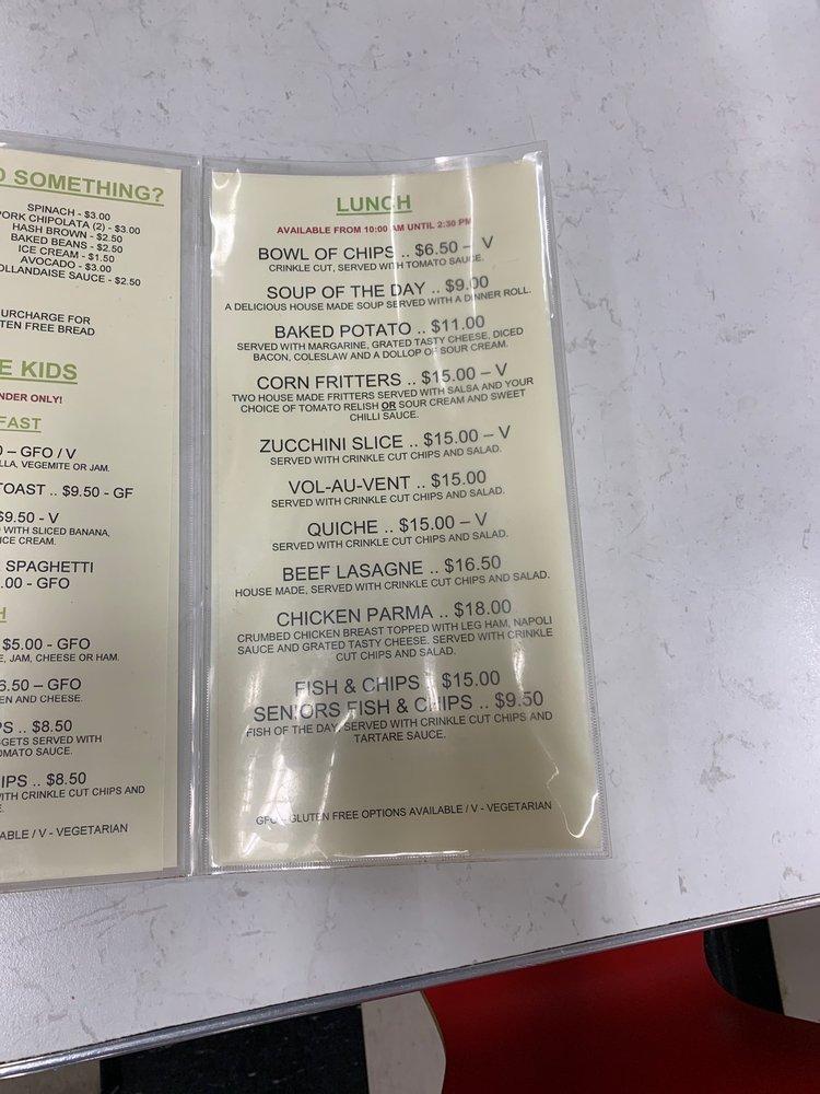 Menu at Turn Back Time Cafe, Moe