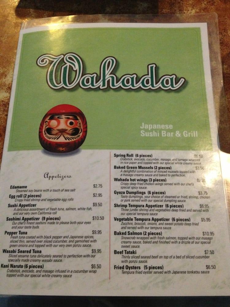 Menu at Wahada Restaurant, Baton Rouge, Nicholson Dr