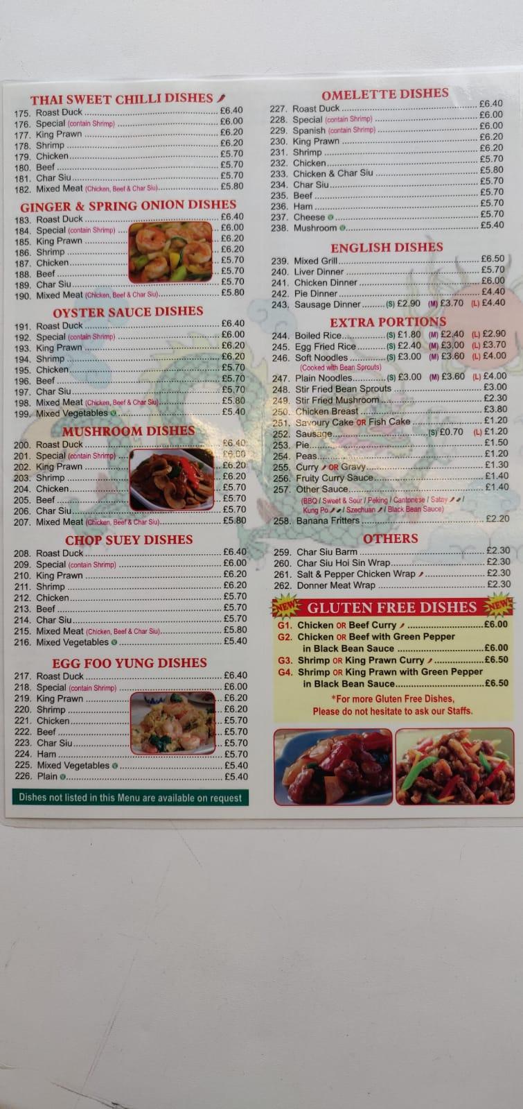 Menu at Lucky Dragon fast food, Wallasey, 205 Seaview Rd