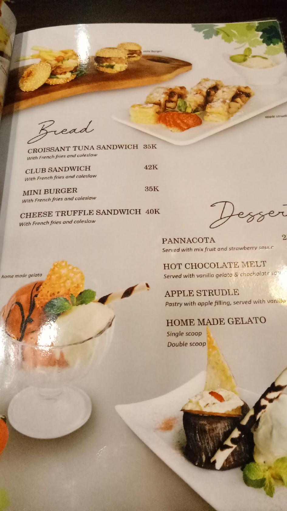 Menu at Parsley Bakery & Resto Jakal, Sendangadi, Kaliurang St KM.5