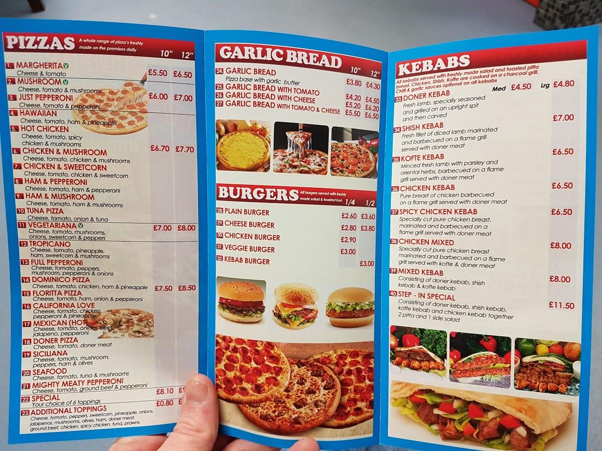 Menu at Step In Pizza Menu/Parlour pizzeria, Spilsby