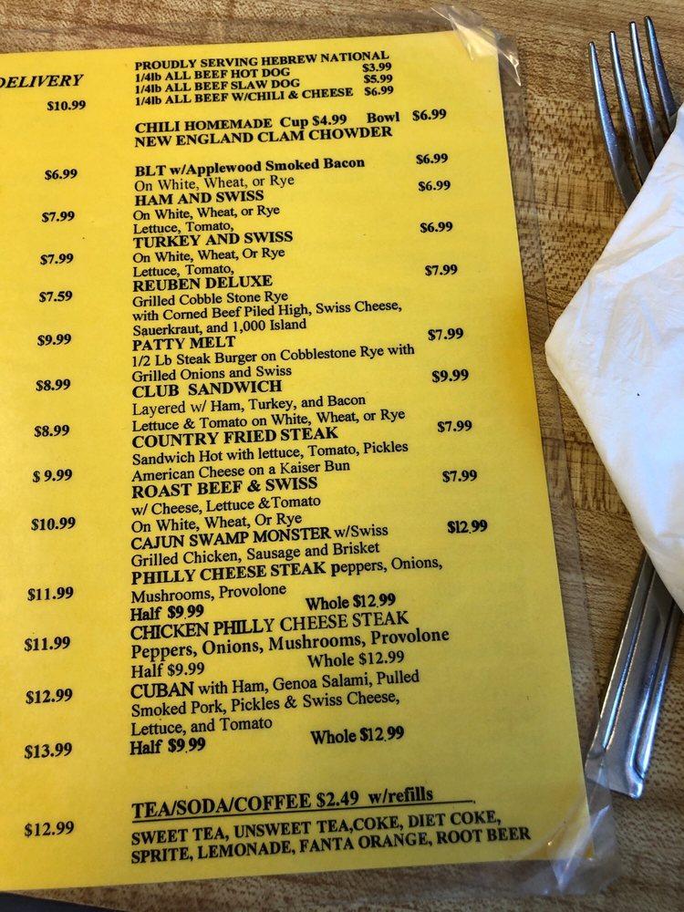 Menu at The Red Top Pit Stop BBQ, Lakeland, US Hwy 98 N