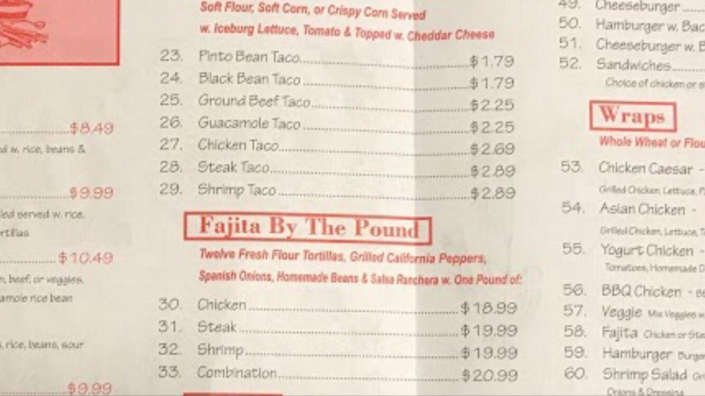 Menu at Burrito Monster restaurant, Valley Stream