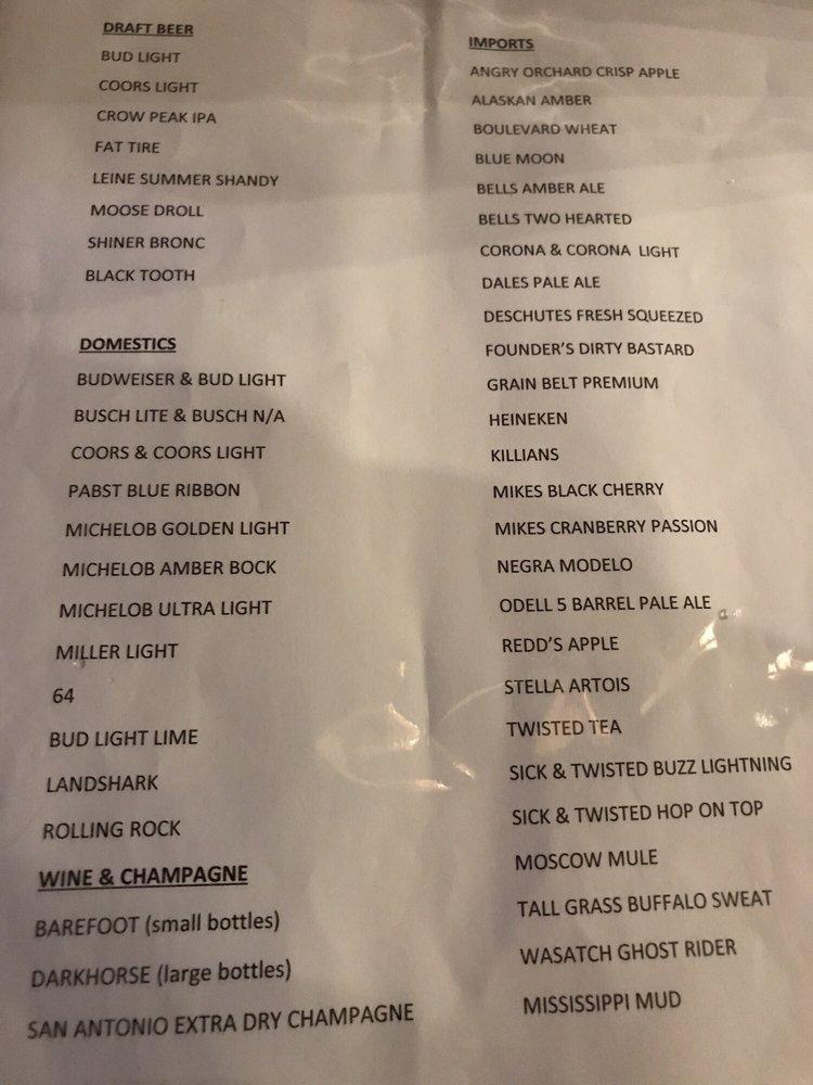 Menu at Gold Pan Saloon Custer pub & bar, Custer, 508 Mt Rushmore Rd