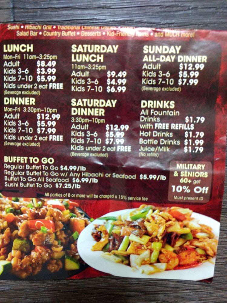 Menu at Hibachi Grill & Supreme Buffet restaurant, Aurora