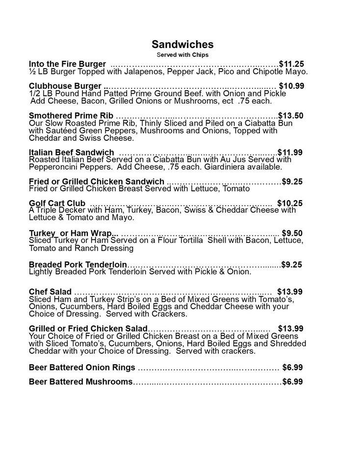Menu at Candlelight at Lake Carroll restaurant, USA, 29-11 Ironwood Dr
