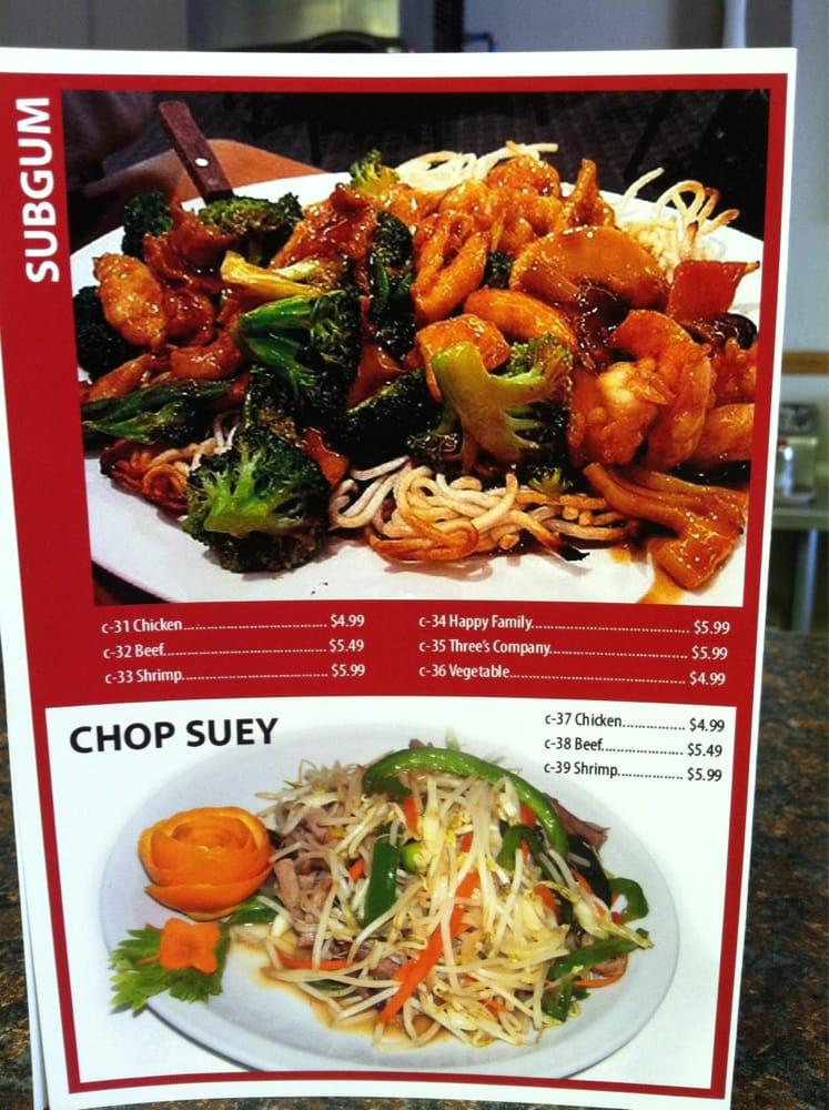 Menu at O.K. WOK fast food, Oregon