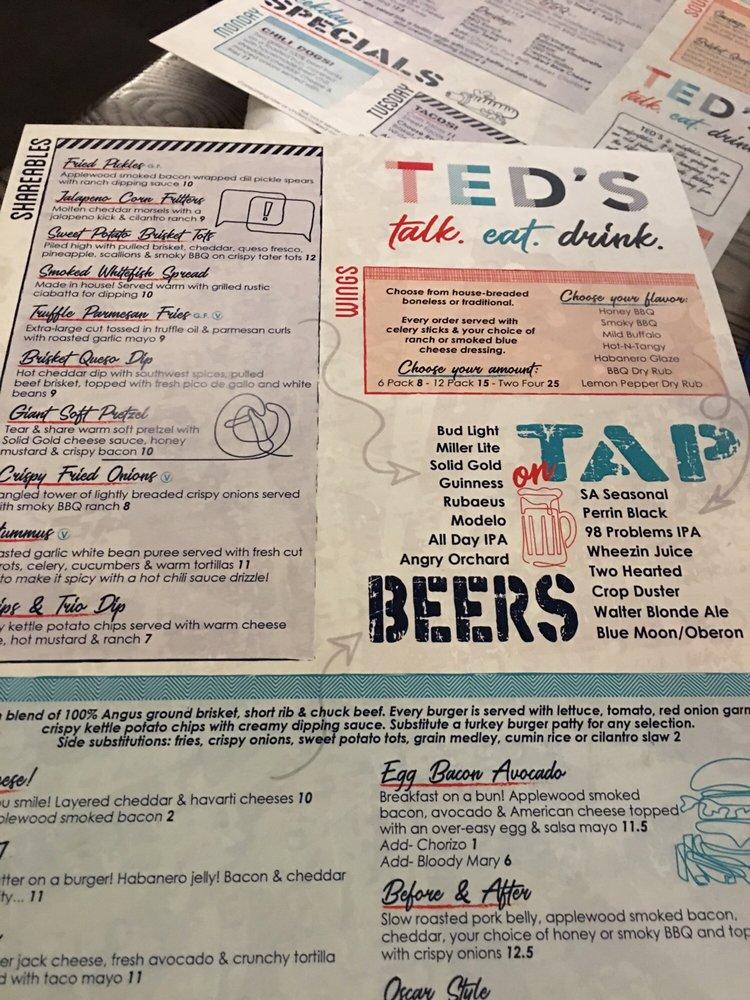 Menu at TED'S pub & bar, Spring Lake