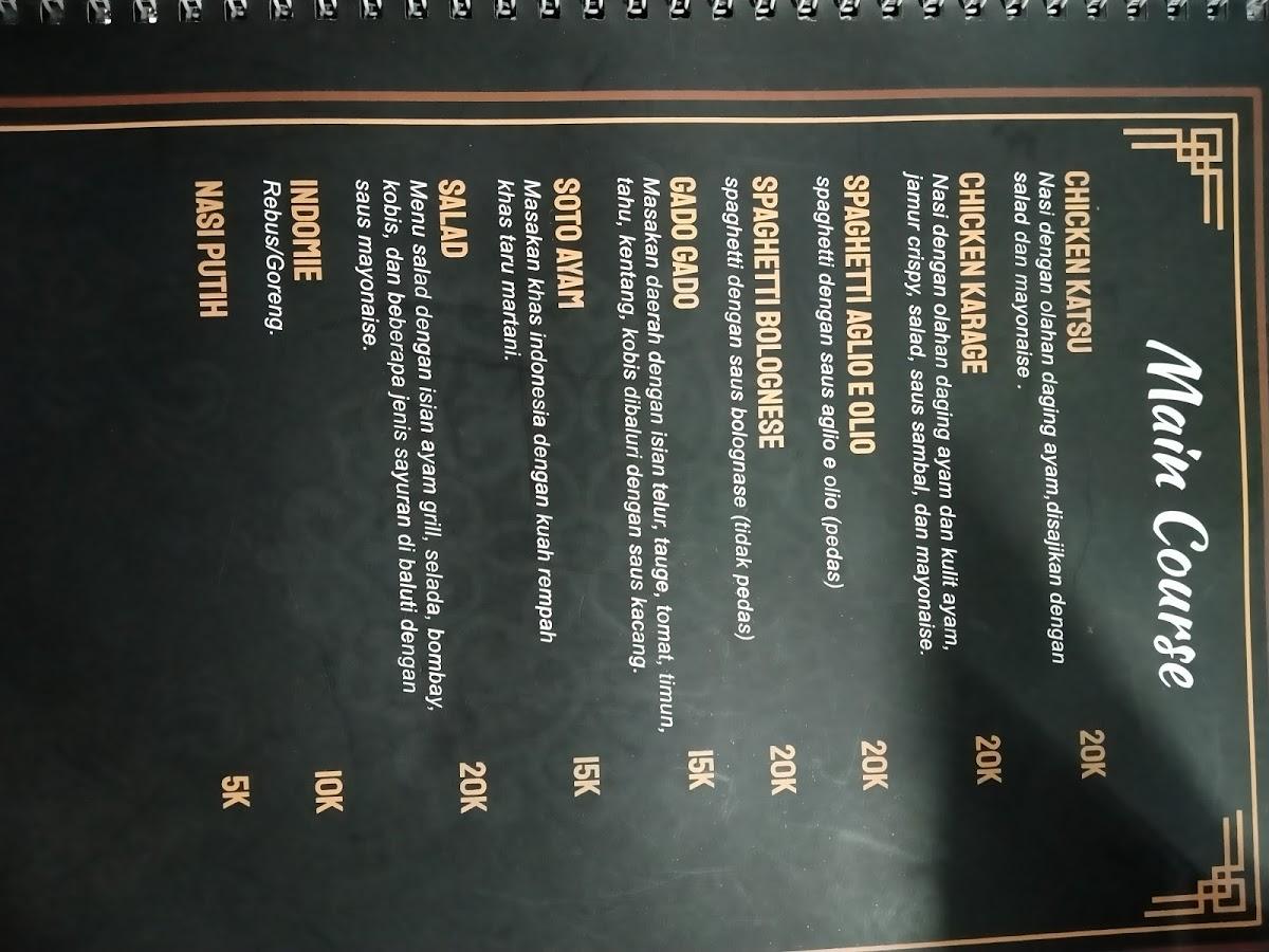 Menu at Taru Martani Coffee & Resto 1918 restaurant, Yogyakarta