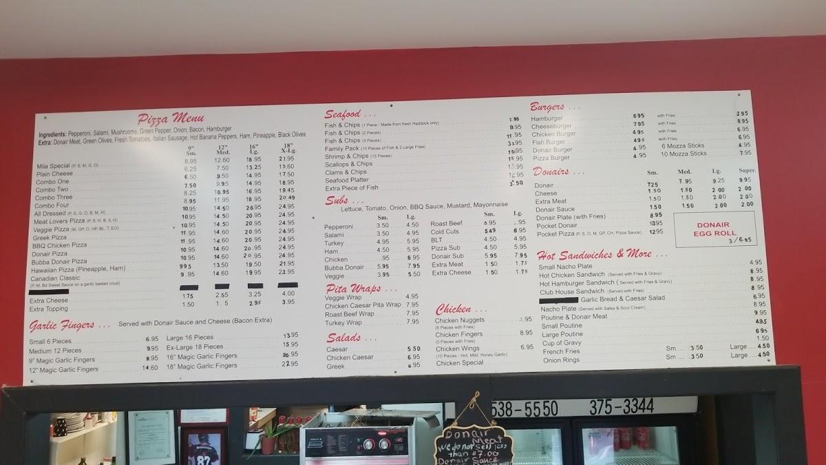 Menu at Mila Pizza restaurant, Berwick