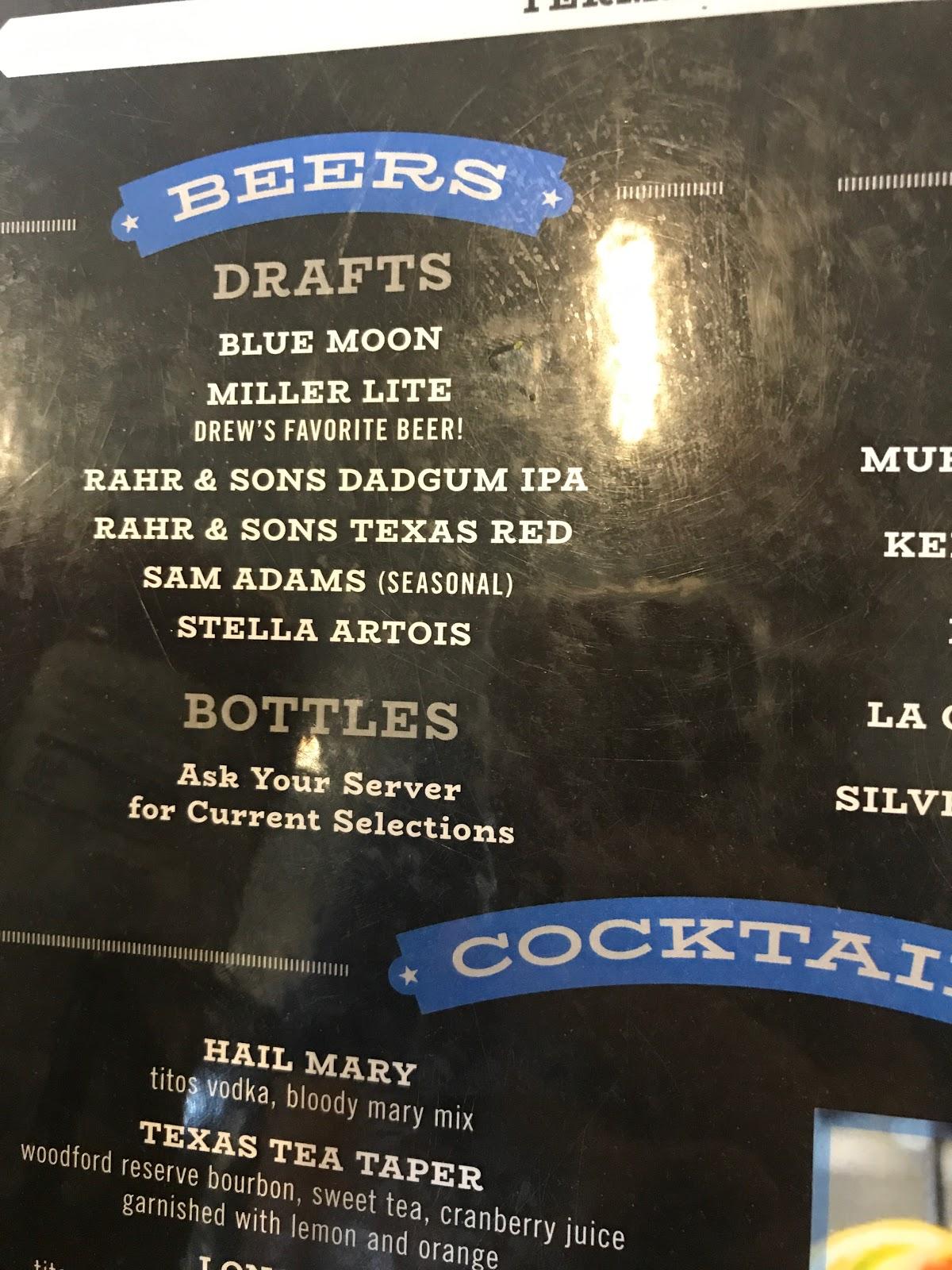 Menu at Drew Pearson's Sports 88 pub & bar, Grapevine, 2400 Aviation Dr ...