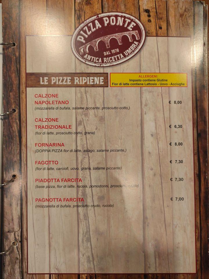 Menu at Pizzeria PIZZA PONTE, Ponte San Giovanni