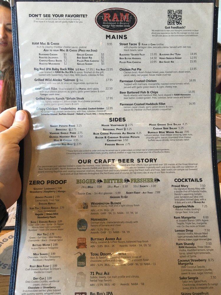 Menu at RAM Restaurant & Brewery, Tacoma