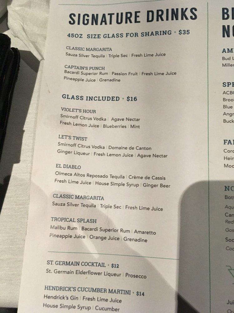 Menu at Spirit of New Jersey restaurant, Weehawken