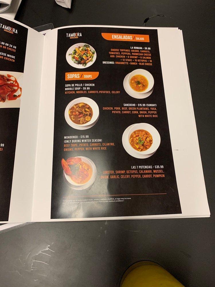 Carta del restaurante Tambora Latin Cuisine, Newport News