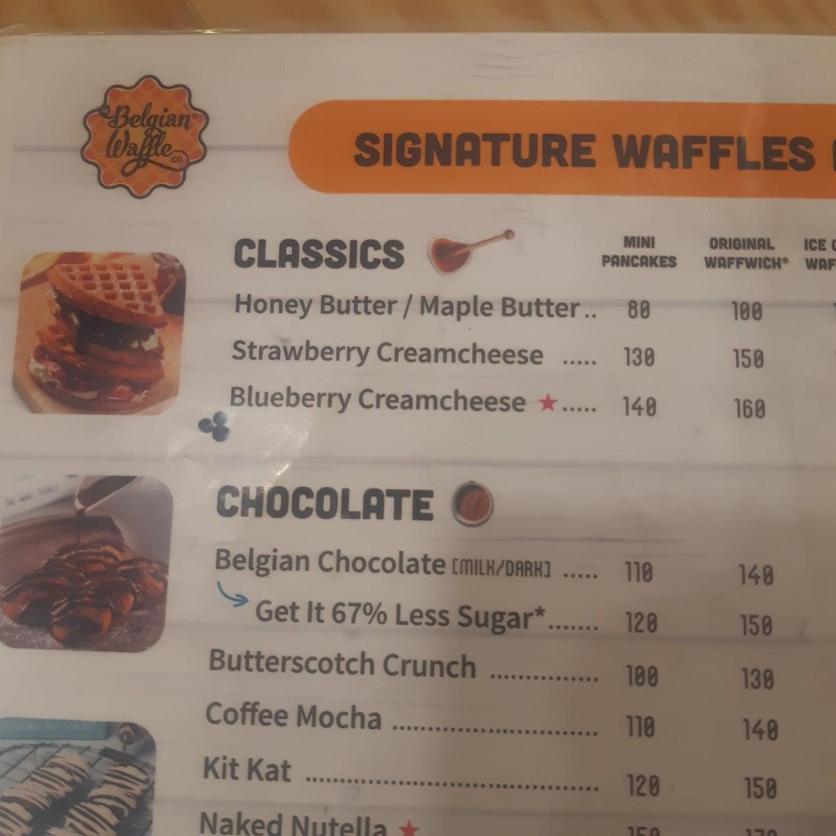 Menu at The Belgian Waffle Co., Amravati