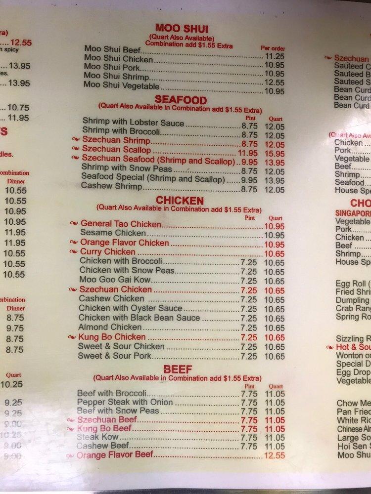 Menu at Wing Hong's Express restaurant, Commerce Charter Township