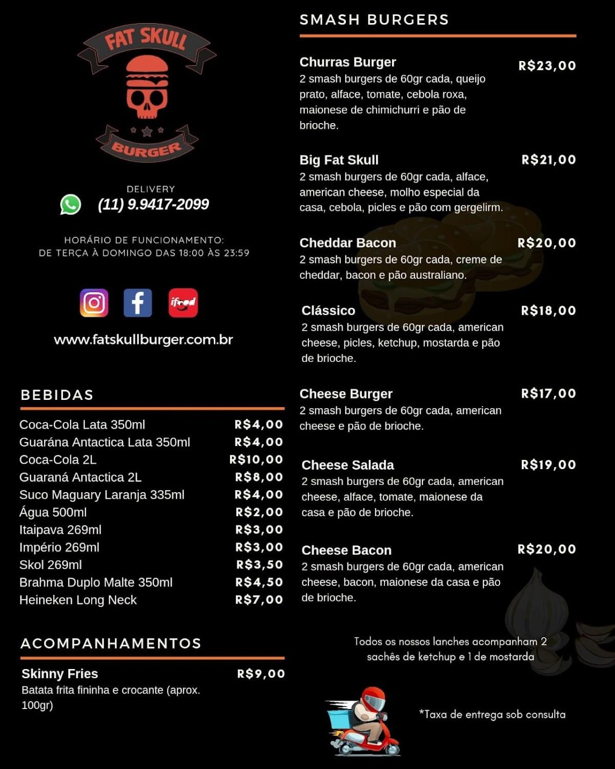 Menu em Fat Skull Burger restaurante, Arujá