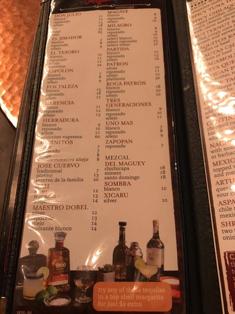 Menu at Moctezuma's Mexican Restaurant & Tequila Bar, Silverdale