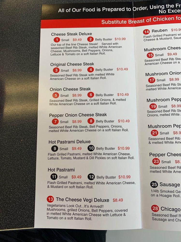 Menu at Philly Ya Belly fast food, Everett