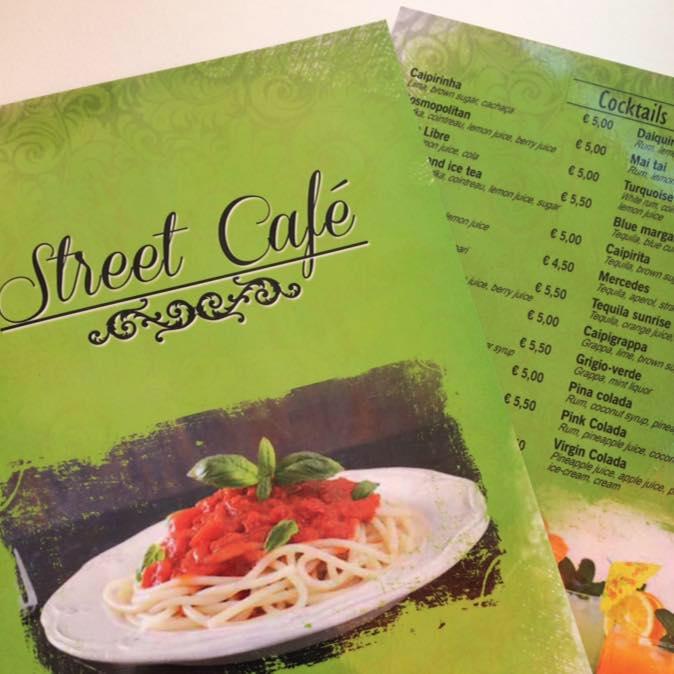 Menu at Street Cafe, Costa Adeje