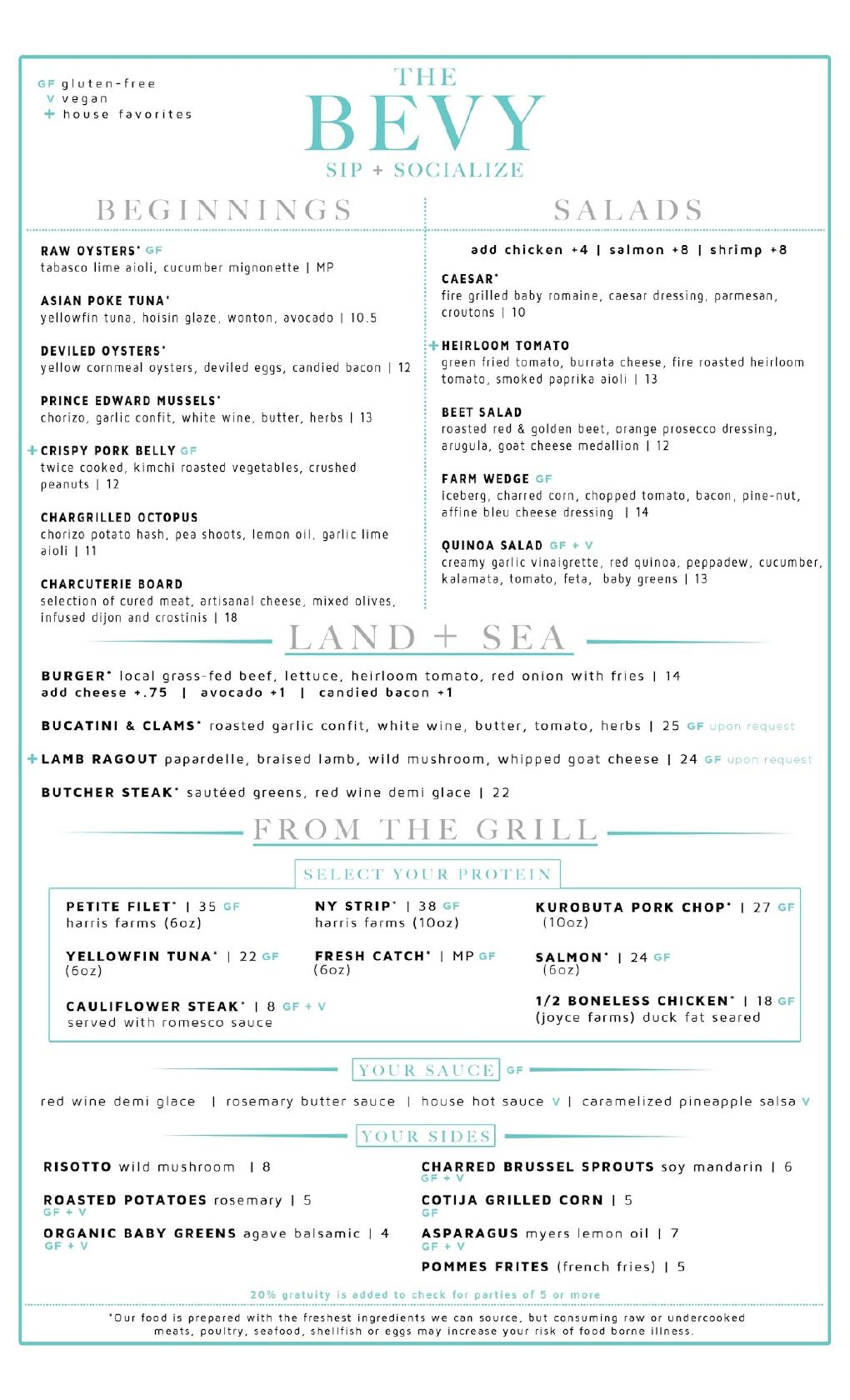Menu at The Bevy pub & bar, Naples