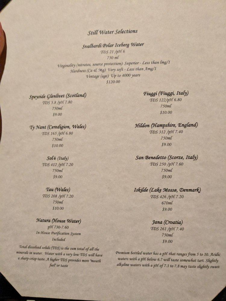 Menu at Victoria & Albert's restaurant, Orlando