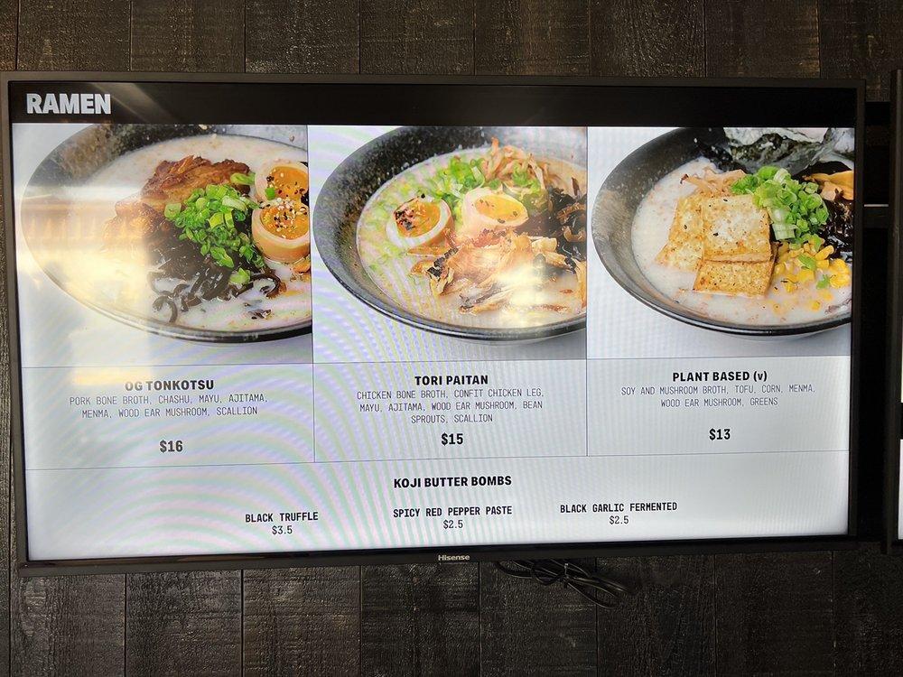 Menu at Weapon Ramen restaurant, National City, 41 E 8th St