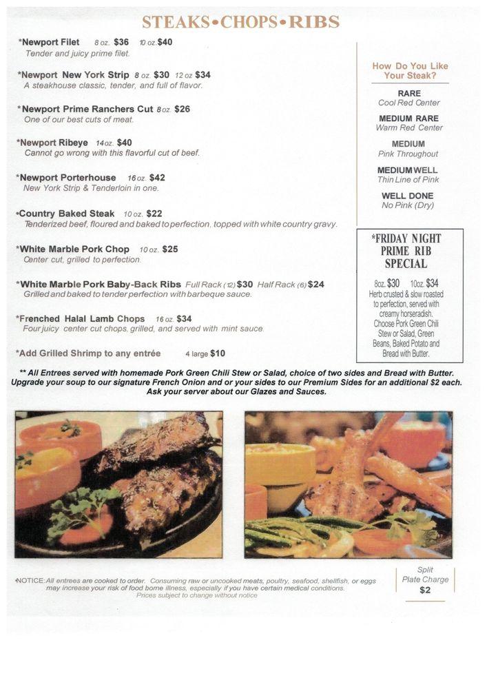 Carta de Western View Steakhouse, Williams, W Historic Rte 66
