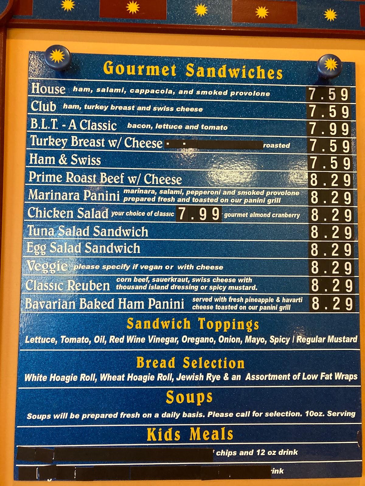 Menu at Empson's Deli restaurant, Stockbridge, Rock Quarry Rd #109