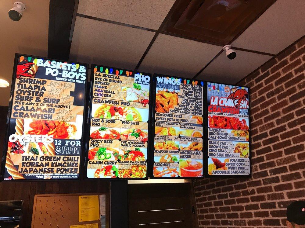 Menu at LA Crawfish restaurant, Missouri City
