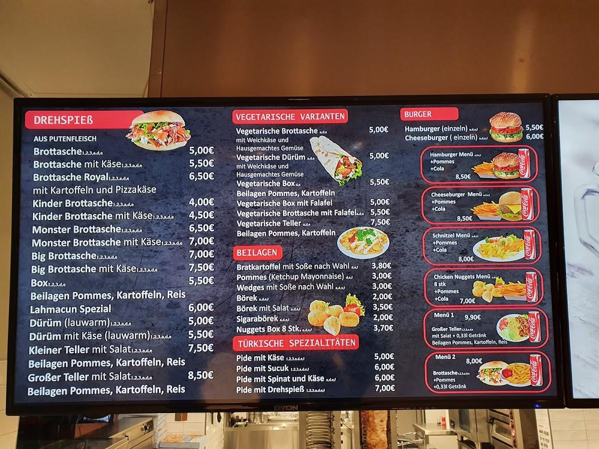 Menu at Usta Döner Imbiss restaurant, Würzburg
